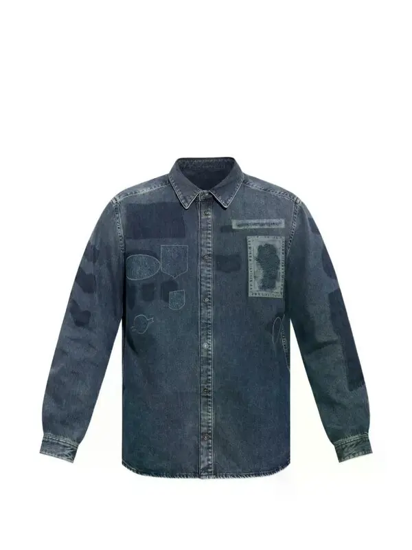 DIESEL® Patch-detail Denim Shirt - Blue