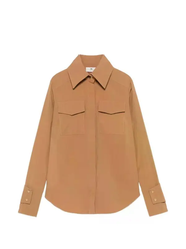 Elisabetta Franchi Flap-pockets Long-sleeve Shirt - Neutrals