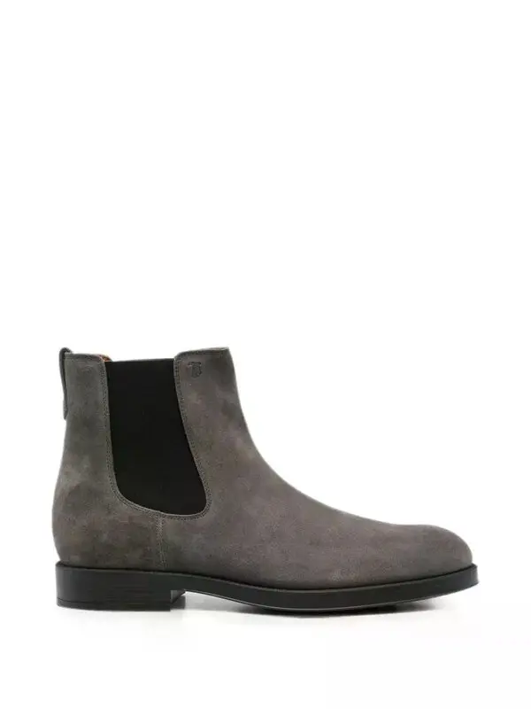 TOD'S Round-toe Elasticated-side Chelsea Boots - Grey