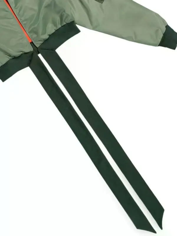 AWGE Wrap-design Cropped Bomber Jacket - Green