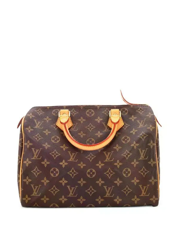 LOUIS VUITTON Speedy Monogram Canvas Satchel - Brown