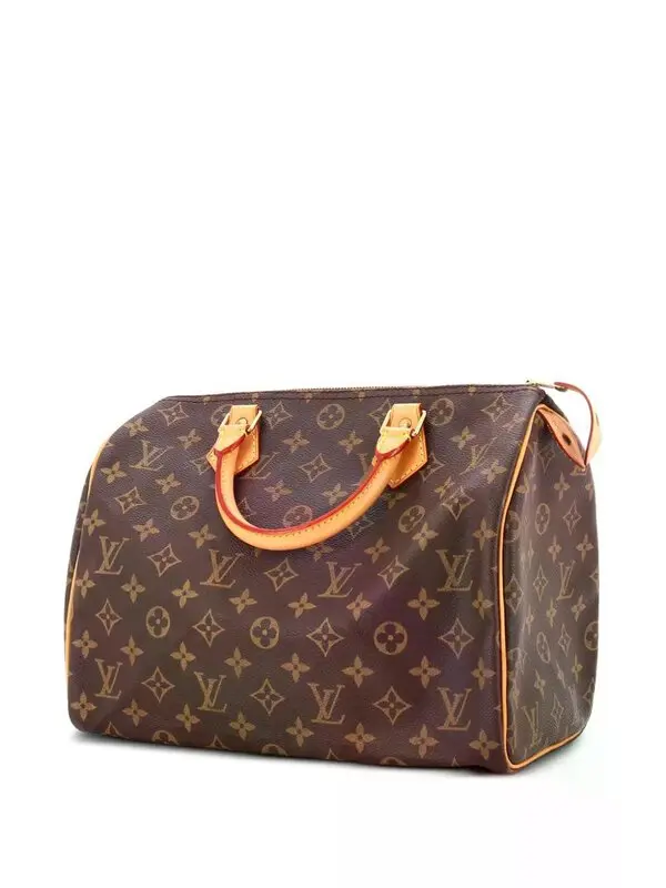 LOUIS VUITTON Speedy Monogram Canvas Satchel - Brown