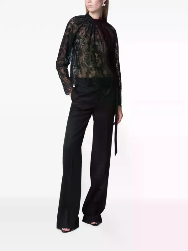SELF-PORTRAIT Lace-panelled High-neck Blouse