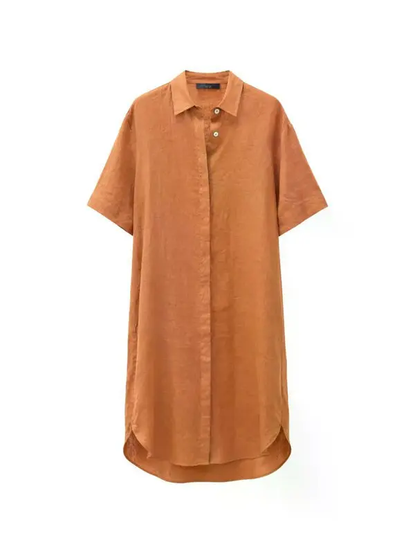 GRAN SASSO Short-sleeve Mini Shirt Dress - Orange