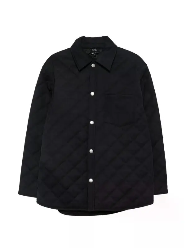 A.p.c. Quilted Press-stud Jacket - Blue