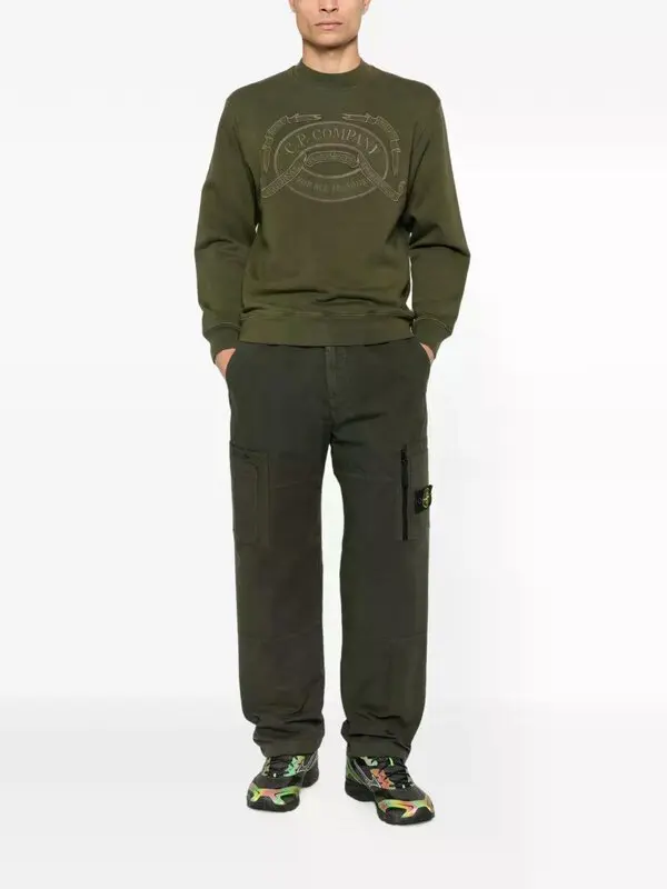 Stone Island Logo Patch Cargo Pants - Green