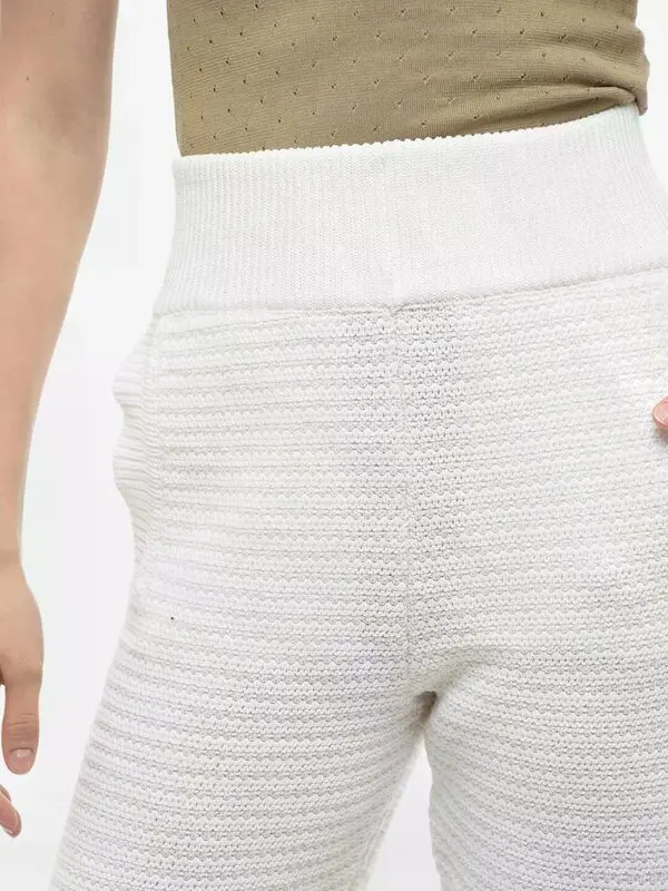 ART ESSAY High-waisted Textured Knit Trousers