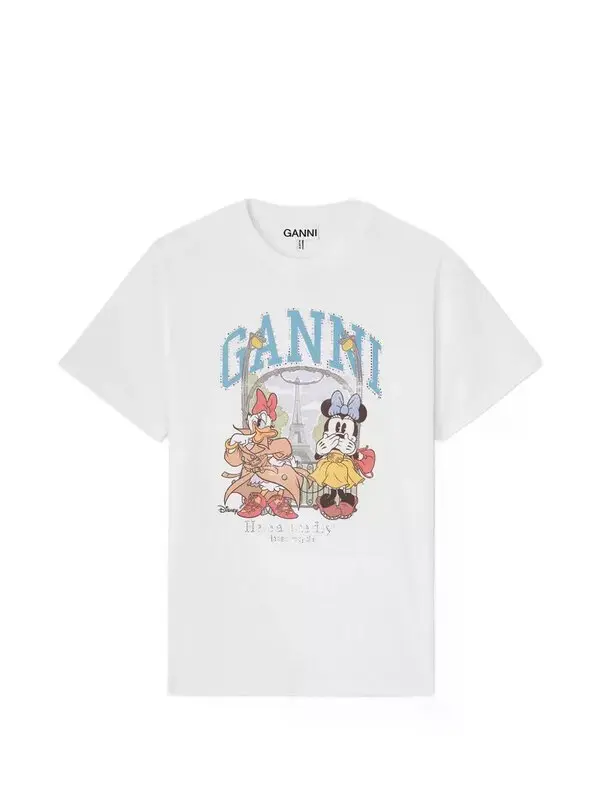 GANNI Graphic Print Crewneck T-shirt - White