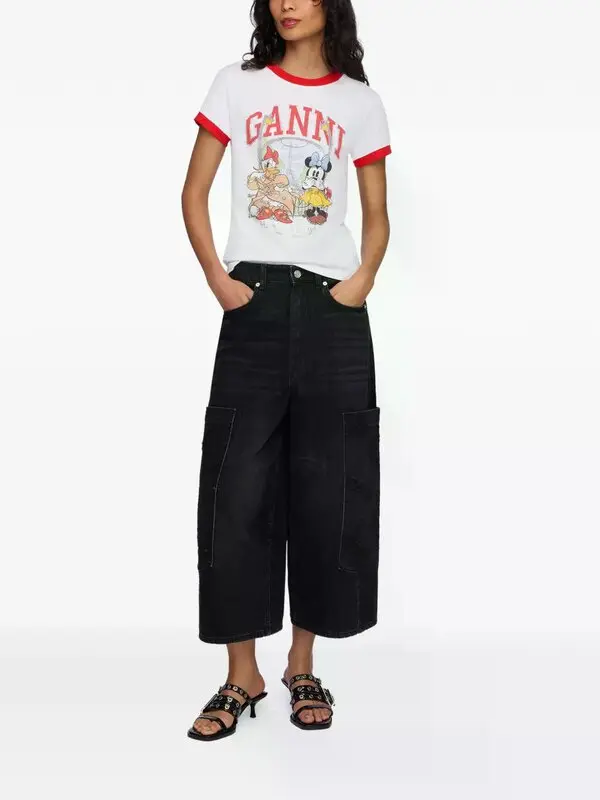 GANNI Graphic Print T-shirt - White