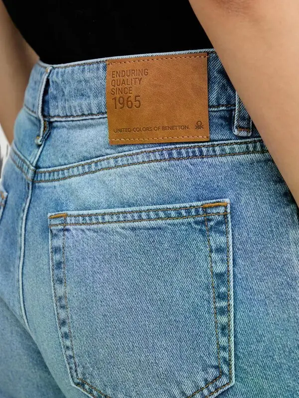 BENETTON Faded Logo Patch Jeans