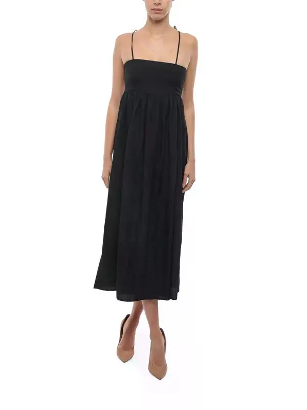 NOTES DU NORD Square Neck Midi Dress - Black