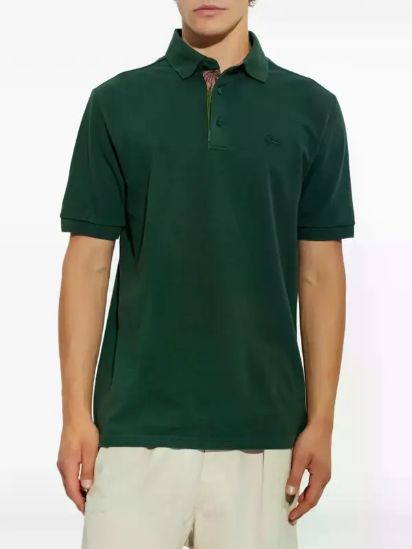 Etro Embroidered-logo Polo Shirt - Green
