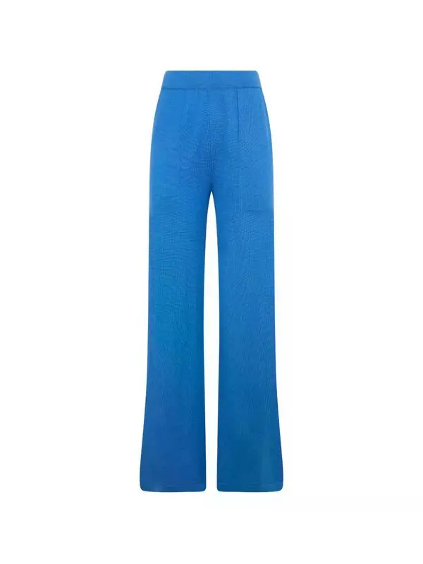 MOORER Matilde Fine-knit Wide-leg Trousers - Blue