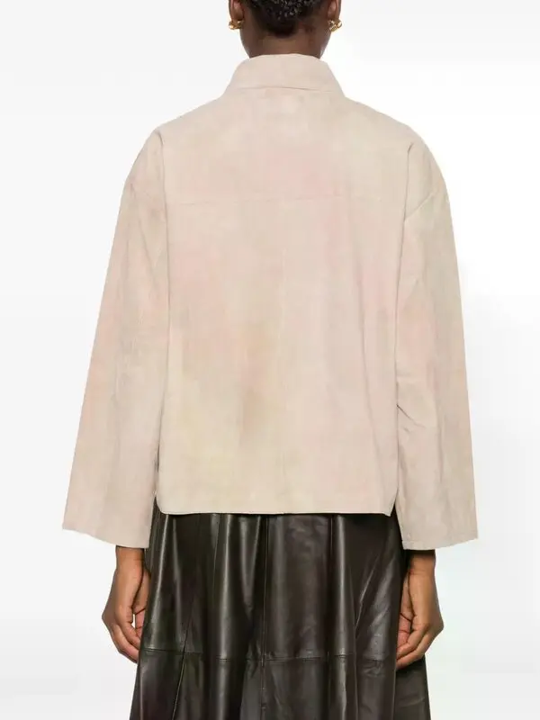 ARMA Suede Button-front Jacket - Neutrals