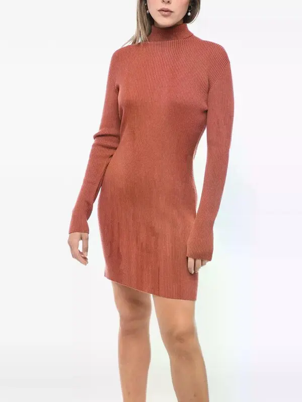 Dsquared2 Ribbed Wool Mini Dress - Orange