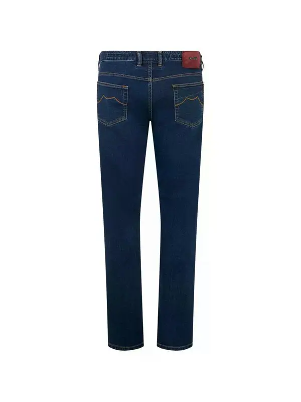 MOORER Five-pocket Slim-fit Jeans - Blue