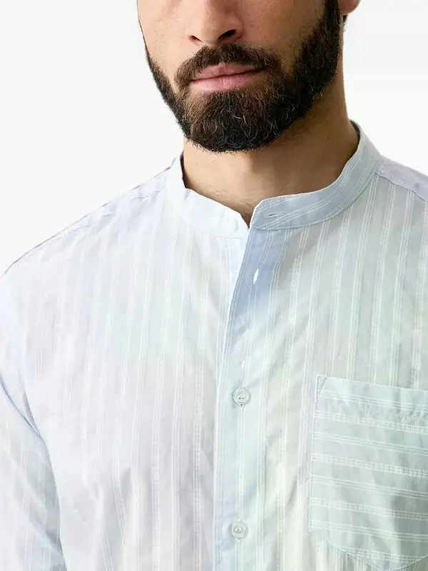 BENETTON Striped Mandarin-collar Shirt