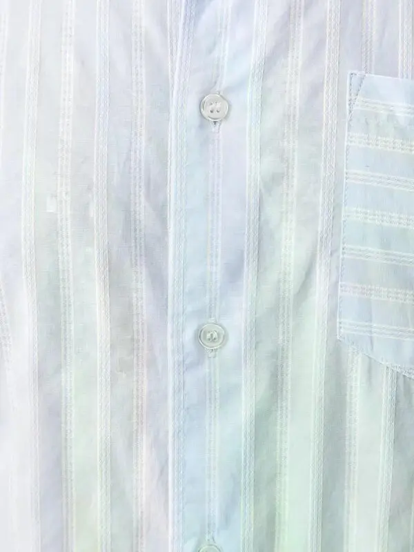 BENETTON Striped Mandarin-collar Shirt