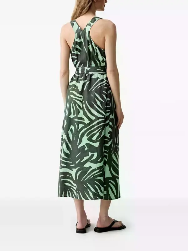 BENETTON Leaf-print Midi Dress