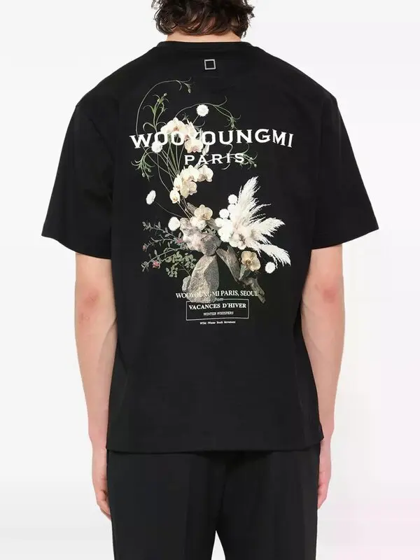 WOOYOUNGMI Flower-print Logo-patch T-shirt