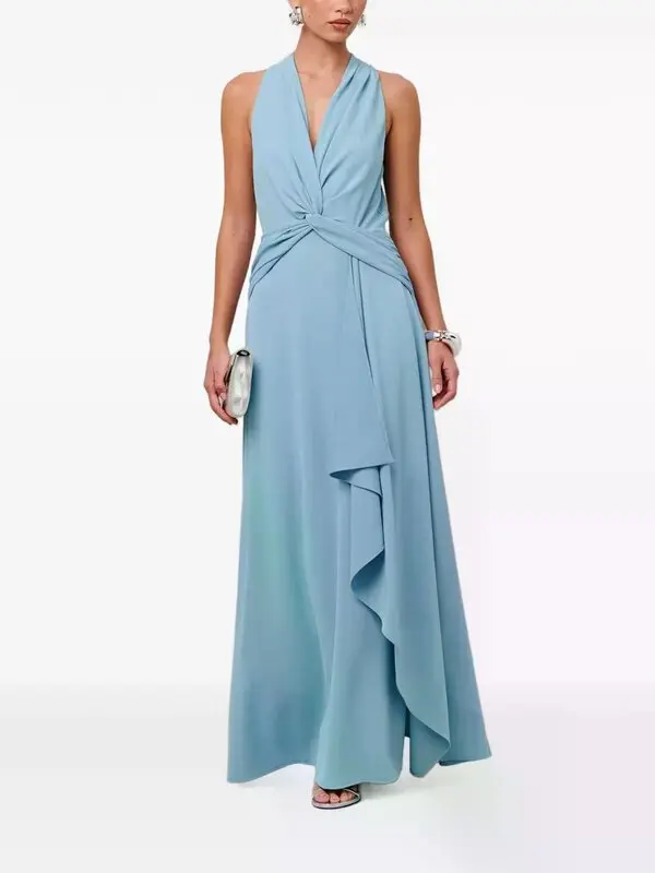 SAVEL Hennie Twist-front Draped Maxi Dress - Blue