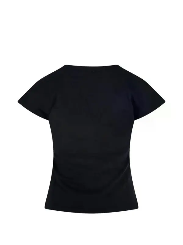 MARANT ETOILE Nadrine Wrap-style Cap-sleeve T-shirt - Black
