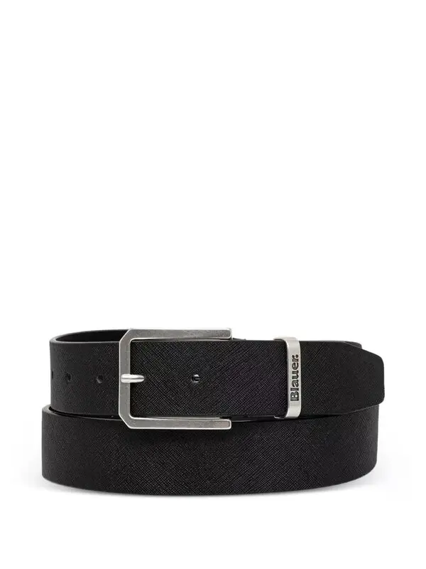 BLAUER. Saffiano-effect Buckle Belt - Black