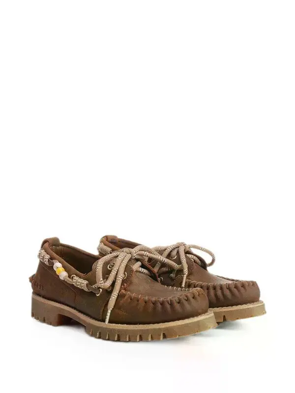 GOLDEN GOOSE Waxed Suede Loafers With Bead Embellishment