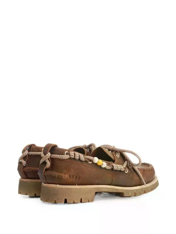 GOLDEN GOOSE Waxed Suede Loafers With Bead Embellishment