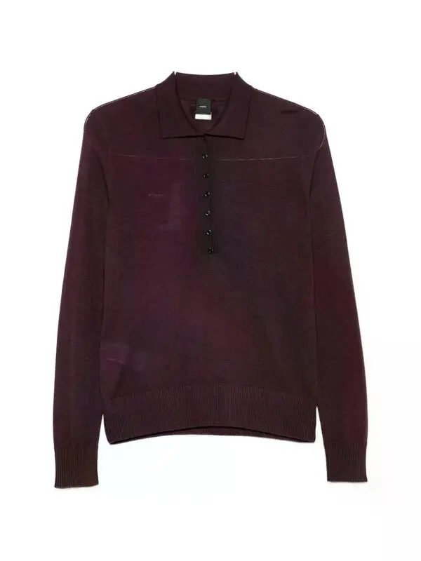 Pinko Vadus Fine-knit Polo Top - Purple