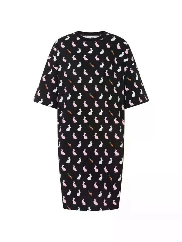 Moschino Heavyweight Printed Cotton Dress - Black