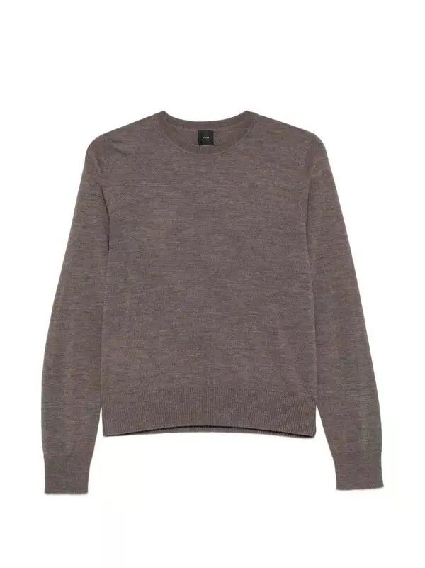 Pinko Crew Neck Long Sleeve Wool Sweater - Grey