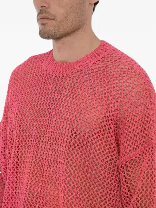 RAMAEL Openwork Crew-neck Sweater