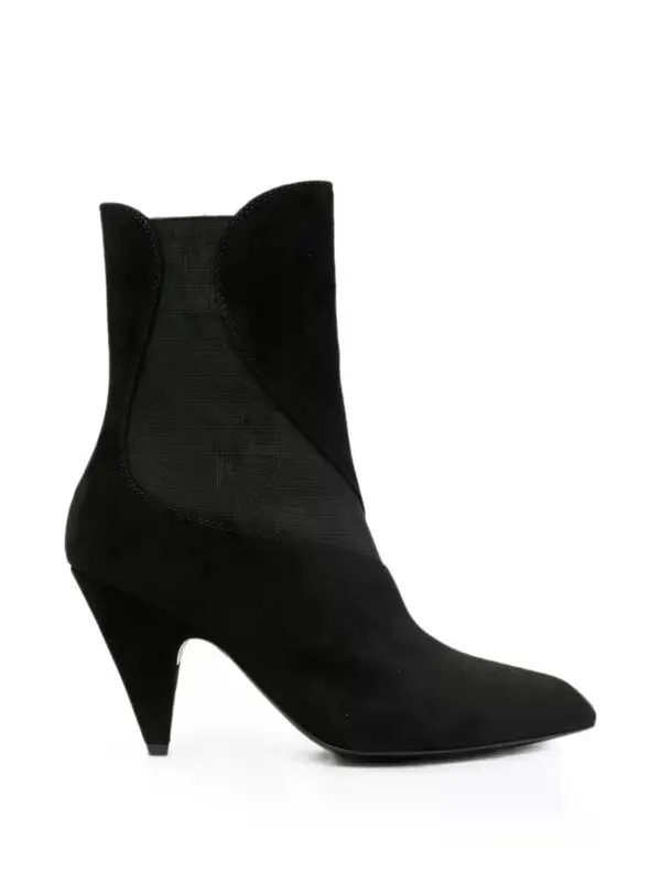 SERGIO ROSSI Tensile Pointed-toe Cone-heel Ankle Boots - Black