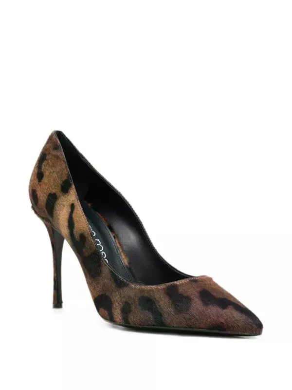 SERGIO ROSSI Godiva Leopard Print Calf Hair Pumps