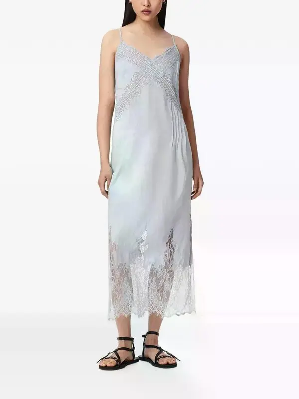 ALLSAINTS Samia Linen Midi Dress - Blue