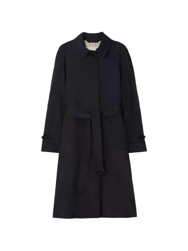 Burberry Long Belted Nylon Tickhill Car Coat - Blue