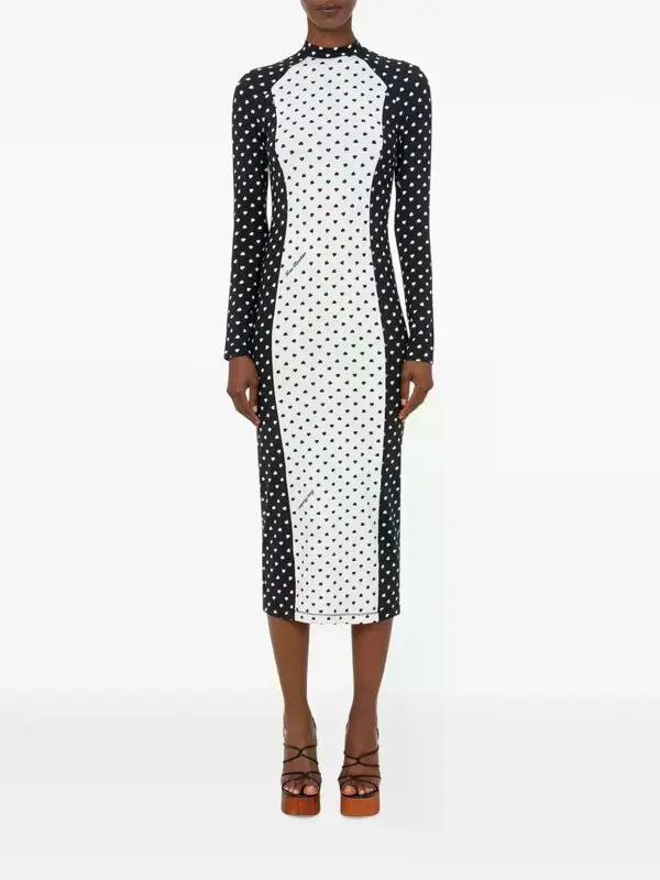Moschino Printed Technical Jersey Midi Dress