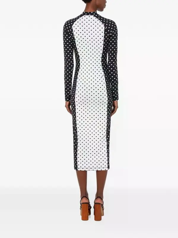 Moschino Printed Technical Jersey Midi Dress