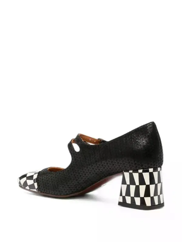 Chie Mihara Volcano Check-pattern Double-strap Pumps