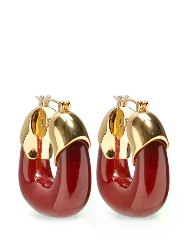 LIZZIE FORTUNATO Chunky Hoop Earrings With Gold-tone Hardware - Red