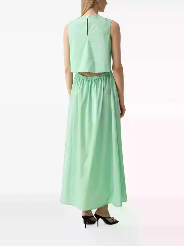 BENETTON Sleeveless Cut-out Maxi Dress - Green