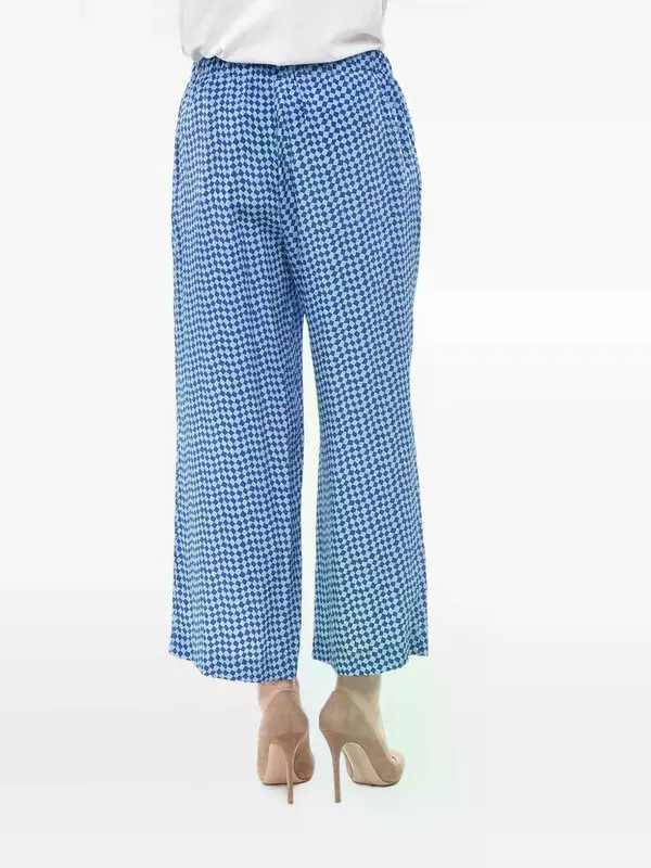 Marni Checked Silk Wide Leg Trousers