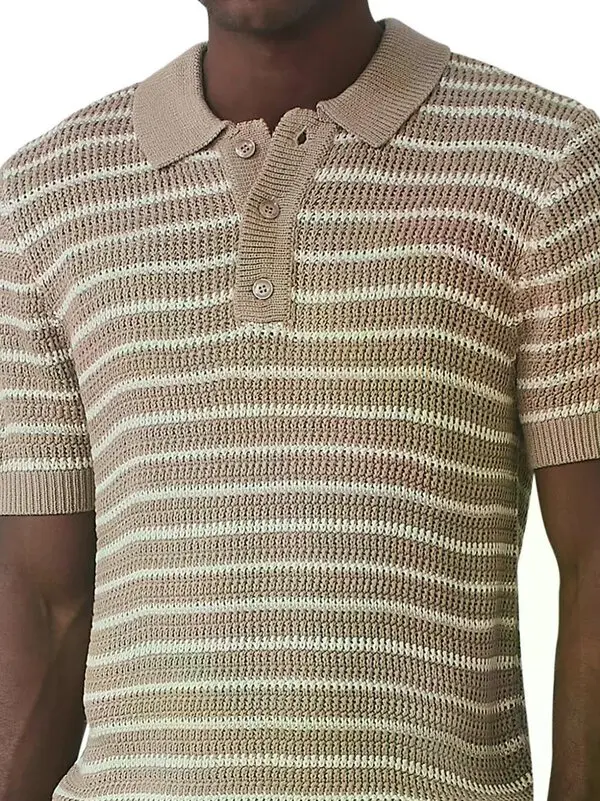 MAUVAIS Striped Polo Shirt