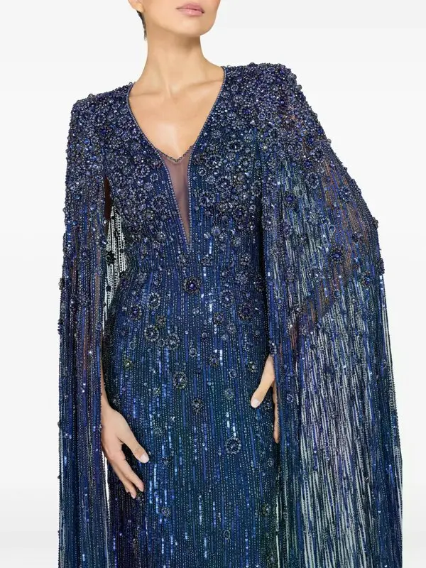 Jenny Packham Sweet Silva Embellished Maxi Dress - Blue