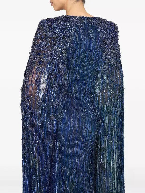 Jenny Packham Sweet Silva Embellished Maxi Dress - Blue
