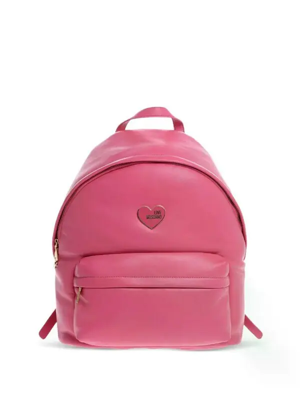 Moschino Heart-plaque Backpack - Pink