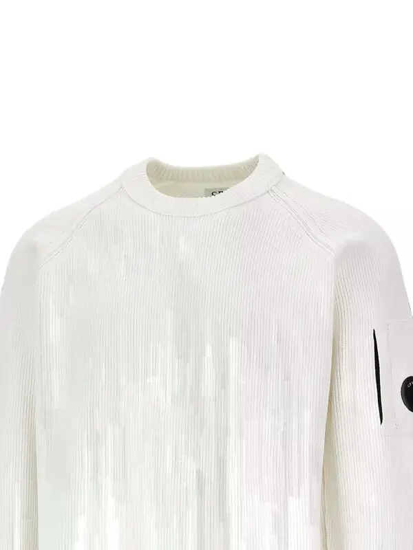 C.P. COMPANY Lens-detail Ribbed-knit Sweater - Neutrals