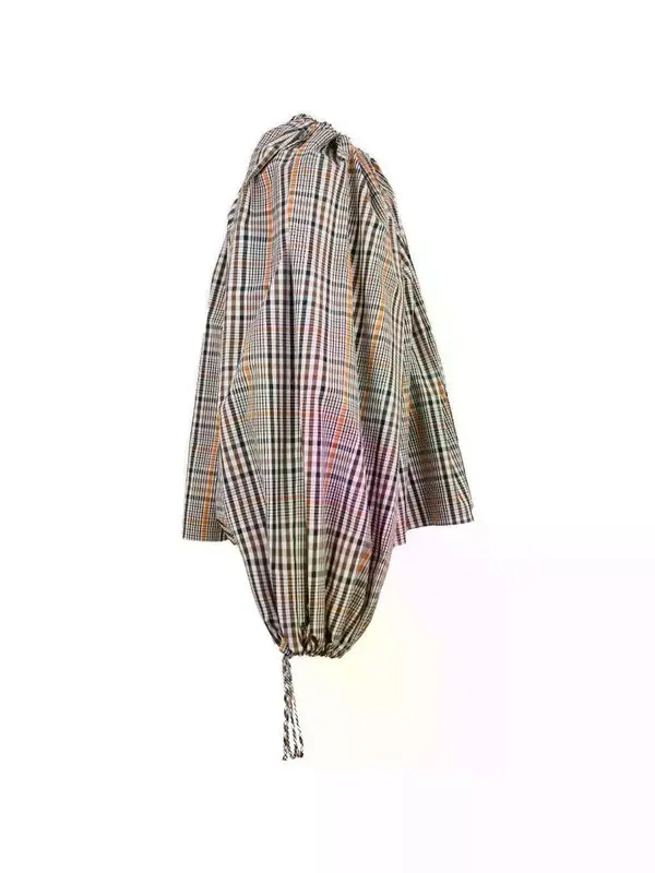 A.W.A.K.E. Mode One-shoulder Checked Blouse