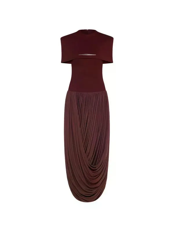 CHATS BY C.DAM Amiri Twisted Draped Dress - Red
